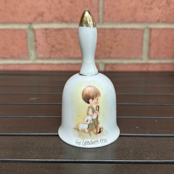 Enesco | Accents | Enesco Precious Moments Porcelain Bell He Leadeth Me ...